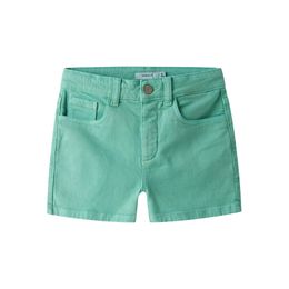 Shorts name it "NKFROSE MOM TWILL SHORTS 1081-BK NOOS", M&auml;dchen, Gr. 134, N-Gr, bermuda, Twill, Obermaterial: 97% Baumwolle, 3% Elasthan, unifarben, kurz, Hosen Shorts, Baumwollmischung, Mom Fit
