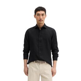 Marc O'Polo Langarmhemd MARC O'POLO "aus hochwertigem Leinen", Herren, Gr. L, Normalgr&ouml;&szlig;en, schwarz, Obermaterial: 100% Leinen, unifarben, figurbetont normal, Doppelmanschette, Hemden