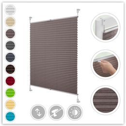 Plissee LICHTBLICK ORIGINAL "Klemmfix" Gr. 9, grau (taupe, wei&szlig;), B:65cm H:130cm, Obermaterial: 100% Polyester, Plissees, Faltenstore