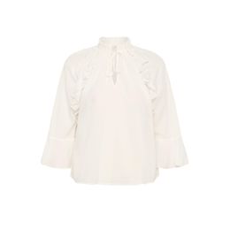 Langarmbluse Kaffe "Langarm-Bluse KAflora", Damen, Gr. 36, wei&szlig; (chalk), Obermaterial: 50% Baumwolle CO. 50% Viskose CV., Blusen