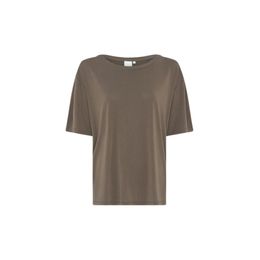 Kurzarmhemd CCDK COPENHAGEN "CCDK Copenhagen T-shirt Anna", Damen, Gr. L, Normalgr&ouml;&szlig;en, chocolate chip, Obermaterial: 65% Modal, 35% Polyester, Hemden