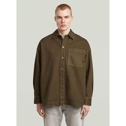 G-Star Raw Langarmshirt G-STAR "Boxy Fit Overshirt", Herren, Gr. XL, braun (wren gd), Obermaterial: 75% Baumwolle, 25% Baumwolle, Shirts Langarmshirt
