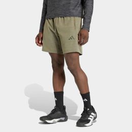 Shorts adidas Performance "WE BAS MEL SHO", Herren, Gr. XXL, L-Gr, olive strata meliert, innenbeinl&auml;nge ca. 23 cm, Obermaterial: 100% Polyester, Hosen Shorts
