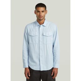 G-Star Raw Langarmshirt G-STAR "Marine Slim Hemd", Herren, Gr. L, lt wave gd, Obermaterial: 50% Baumwolle, 50% Baumwolle, Shirts Langarmshirt