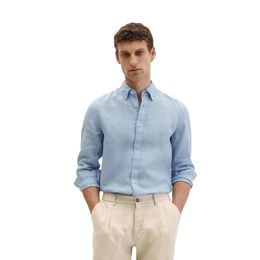 Marc O'Polo Langarmhemd MARC O'POLO "aus reinem Leinen", Herren, Gr. 3XL, Normalgr&ouml;&szlig;en, dusted blau, Obermaterial: 100% Leinen, unifarben, figurbetont normal, Doppelmanschette, Hemden