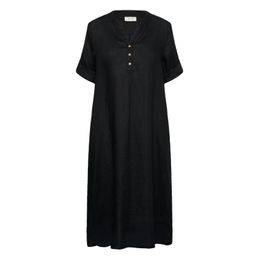 Midikleid Cream "Kleid CRBellis", Damen, Gr. S/M, N-Gr, schwarz (pitch schwarz), Obermaterial: 100% Leinen LI., Kleider Midikleid