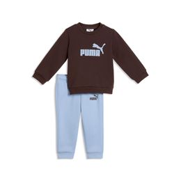 Trainingsanzug Puma "MINICATS ESS CREW SET FL INTEREST INF", Jungen, Gr. 80, braun (chocolate fondue), Fleece, Obermaterial: 68% Baumwolle, 32% Polyester, unifarben, regular fit, Sportanz&uuml;ge Trainingsanzug, f&uuml;r Kinder, ohne Kapuze, Regular Fit