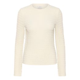 Langarmbluse Kaffe "Langarm-Bluse KAfelicity", Damen, Gr. L, wei&szlig; (chalk), Obermaterial: 95% Polyester PES. 5% Elasthan EL., Blusen
