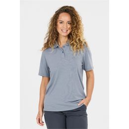 Langarm-Poloshirt WHISTLER "Vale", Damen, Gr. 36, blau, 97% Polyester, 3% Elasthan, unifarben, normal, ohne Ausschnitt, Shirts, Aus leichtem Material