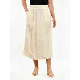 Midirock LIBERT&Eacute; ESSENTIEL "Libert&eacute; Essentiel Skirt DORTE", Damen, Gr. L, creme schwarz small dot, Obermaterial: 52% Polyamid, 48% Viskose, R&ouml;cke