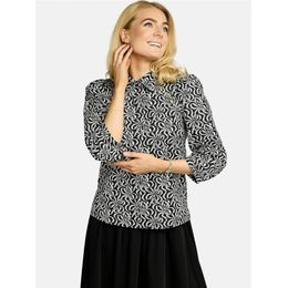 Blusentop LIBERT&Eacute; ESSENTIEL "Libert&eacute; Essentiel Shirt FLORA", Damen, Gr. L, schwarz, wei&szlig; flower, Obermaterial: 100% Baumwolle, Blusen Blusentop