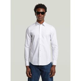 G-Star Raw Langarmshirt G-STAR "Uniform Slim Hemd", Herren, Gr. L, wei&szlig;, wei&szlig; oxford, Obermaterial: 100% Baumwolle, Shirts Langarmshirt