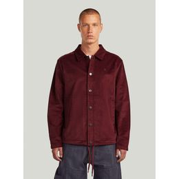 G-Star Raw Langarmshirt G-STAR "Cord Coach Sweatjacke", Herren, Gr. L, port rot, Obermaterial: 59% Baumwolle, 40% Viskose, 1% Elasthan, Shirts Langarmshirt