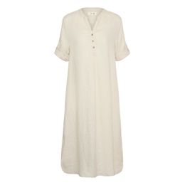 Midikleid Cream "Kleid CRBellis", Damen, Gr. L-XL, N-Gr, crispy sand, Obermaterial: 100% Leinen LI., Kleider Midikleid