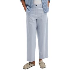 Marc O'Polo Chinohose MARC O'POLO "aus Brushed Cotton Twill", Damen, Gr. 36, Normalgr&ouml;&szlig;en, grau horizon, Twill, Obermaterial: 56% Baumwolle, 41% Lyocell, 3% Elasthan, unifarben, regular fit kn&ouml;chelfrei, Hosen Chinohose