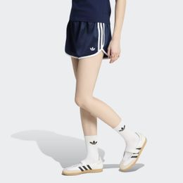 Shorts adidas originals "SATIN 3S SPRINTER", Damen, Gr. S, N-Gr, night indigo, wei&szlig;, normal, gr., Obermaterial: 100% Polyester, Hosen Shorts