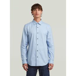 G-Star Raw Langarmshirt G-STAR "Uniform Slim Hemd", Herren, Gr. M, deep wave, wei&szlig; oxford, Obermaterial: 100% Baumwolle, Shirts Langarmshirt