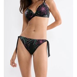 Bikini-Hose Triumph "Summer Tropics Tai", Damen, Gr. 46, N-Gr, schwarz (schwarz combination), Microfaser, Obermaterial: 55% Polyamid, 45% Elasthan, Badehosen Bikini-Hose, weich und formend