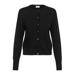 Strickjacke Kaffe "Strickjacke KAregina", Damen, Gr. L, schwarz (schwarz deep), Obermaterial: 70% Viskose CV. 20% Nylon NY. 10% Polyester PES., Strickjacken Strickjacke