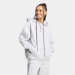 Kapuzensweatshirt adidas originals "SPACER HOODIE", Damen, Gr. L, light grau heather, reflective silber, lgh solid grau, silber metallic, Obermaterial: 53% Baumwolle, 47% Polyester, normal, Rundhals, angesetztes B&uuml;ndchen, Sweatshirts