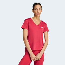 T-Shirt adidas Performance "WE MIN V NK TEE", Damen, Gr. L, power pink, Obermaterial: 93% Polyester, 7% Elasthan, V-Ausschnitt, Shirts T-Shirt