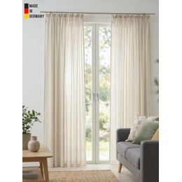Vorhang WIRTH "LORCA" Gr. 1, beige, B:132cm H:150cm, Obermaterial: 66% Polyester, 34% Baumwolle, Gardinen