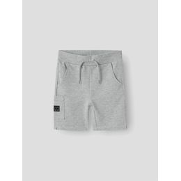 Sweatshorts name it "NKMVIVASSE LONG SWE SHORTS UNB", M&auml;dchen, Gr. 128, N-Gr, grau melange, Sweatware, Obermaterial: 100% Baumwolle, unifarben, regular fit kurz, Hosen Sweatshorts, Baumwolle, regular fit