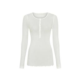 Langarmhemd SEAMLESS BASIC "Seamless Basic Shirt Cotton Granddad", Damen, Gr. L/XL, off, wei&szlig;, Obermaterial: 100% Baumwolle, Hemden