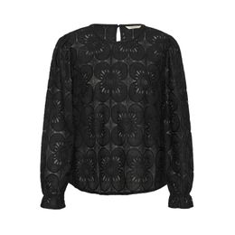 Langarmbluse Cream "Langarm-Bluse CRLibby", Damen, Gr. 36, schwarz (pitch schwarz), Obermaterial: 60% Baumwolle CO. 40% Polyamid PA., Blusen