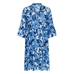 Midikleid Kaffe "Kleid KAedita", Damen, Gr. 34, N-Gr, blau blurry leafs, Obermaterial: 100% Viskose LENZING ECOVERO CV LenzEcov., Kleider Midikleid