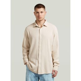 G-Star Raw Langarmshirt G-STAR "Clean Regular Hemd", Herren, Gr. XL, wei&szlig;bait, Obermaterial: 100% Baumwolle, Shirts Langarmshirt