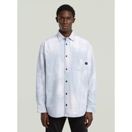 G-Star Raw Langarmshirt G-STAR "Oversized 1-Pocket Overshirt", Herren, Gr. L, sun faded cretan coast, Obermaterial: 100% Baumwolle, Shirts Langarmshirt