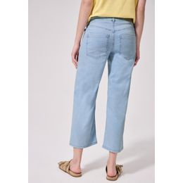 Loose-fit-Jeans STREET ONE STUDIO, Damen, Gr. 24, L&auml;nge 26, soft bleached washed, Jeans, 77% Baumwolle, 20% Viskose, 3% Elasthan, unifarben, kn&ouml;chelfrei, Jeans, mit Wide Legs