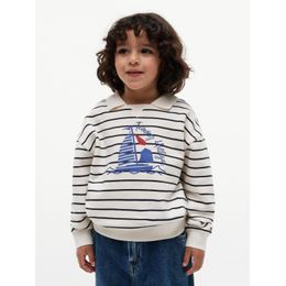 Sweatshirt Tommy Hilfiger, Jungen, Gr. 3 (98), schwarz night navy stripe, Sweatware, Obermaterial: 100% Baumwolle, gestreift, regular fit normal, Rundhals, eingesetzt Rippb&uuml;ndchen, Sweatshirts Sweatshirt, Kinder bis 16 Jahre, Druck