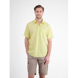 Kurzarmhemd Lerros "L&auml;ssiges Kurzarmhemd aus Baumwolle mit Streifenstruktur", Herren, Gr. 3XL, Normalgr&ouml;&szlig;en, lemon water, 100% Baumwolle, Hemden