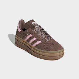 Plateausneaker adidas originals "GAZELLE BOLD W", Damen, Gr. 36, earth strata, clear pink, clay strata, Leder, Schuhe Plateausneaker