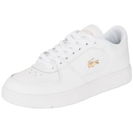 Sneaker Lacoste "COURT ACE", Damen, Gr. 41, wht, gld, Leder, Synthetik, Schuhe Sneaker