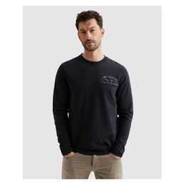 PME-Legend Langarmshirt PME LEGEND, Herren, Gr. L, schwarz (salute), Jersey, Obermaterial: 95% Baumwolle, 5% Elasthan, bestickt, normal normal, Rundhals, Shirts Langarmshirt, mit gesticktem Markenlogo