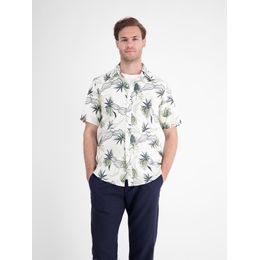 Kurzarmhemd Lerros "Casual Kurzarmhemd mit floralem Print aus leichtem Material", Herren, Gr. L, Normalgr&ouml;&szlig;en, broken wei&szlig;, 60% Polyester, 40% Baumwolle, Hemden