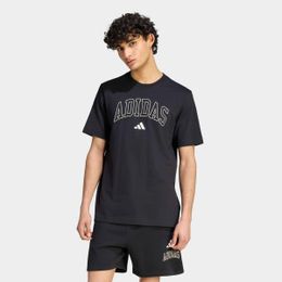 T-Shirt adidas Sportswear "COLLEGIATE LINEAGE GRAFIK", Herren, Gr. XL, schwarz, Obermaterial: 100% Baumwolle, normal, Rundhals, Shirts T-Shirt