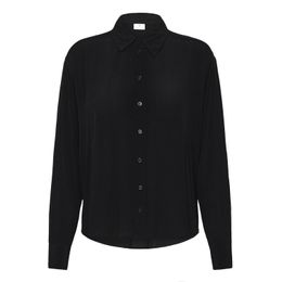 Langarmhemd Kaffe "Langarm - Hemd KAemilia", Damen, Gr. 44, N-Gr, schwarz (schwarz deep), Obermaterial: 100% Viskose CV., Hemden