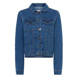 Jeansjacke Kaffe "Jeansjacke KAvilma", Damen, Gr. 34, blau (medium blau denim), Obermaterial: 81% Baumwolle CO. 17% Polyester PES. 2% Elasthan EL., Jacken Jeansjacke