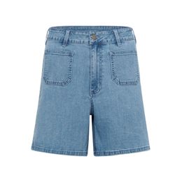 Shorts Kaffe "Shorts KAsarah", Damen, Gr. 42, N-Gr, blau (light blau denim), Obermaterial: 74% Baumwolle CO. 14% Viskose CV. 11% Polyester PES. 1% Elasthan EL., Hosen Shorts