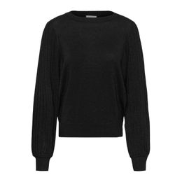 Strickpullover Kaffe "Strickpullover KAregina", Damen, Gr. M, schwarz (schwarz deep), Obermaterial: 70% Viskose CV. 20% Nylon NY. 10% Polyester PES., Pullover Strickpullover