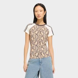 T-Shirt adidas originals "CALI TEE", Damen, Gr. L, linen, magic beige, Obermaterial: 93% Baumwolle, 7% Elasthan, normal, Rundhals, Shirts T-Shirt