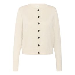 Strickjacke Kaffe "Strickjacke KAregina", Damen, Gr. L, beige (sand dollar), Obermaterial: 70% Viskose CV. 20% Nylon NY. 10% Polyester PES., Strickjacken Strickjacke