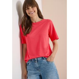 Kurzarmshirt Cecil, Damen, Gr. M (40), coral, Jersey, Obermaterial: 100% Baumwolle, unifarben, normal h&uuml;ftbedeckend, Rundhals, Shirts, aus weicher Baumwolle