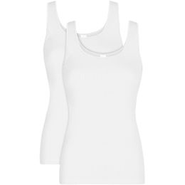 Unterhemd Nina von C. "Fine Cotton", Damen, Gr. 38, N-Gr, wei&szlig;, Single Jersey, Obermaterial: 100% Baumwolle, unifarben, k&ouml;rpernah, tiefer Rundhals, Unterhemden Unterhemd, basic, weich, bequem, eng, Rundhalsausschnitt, breite Tr&auml;ger