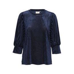 Langarmbluse Kaffe "Langarm-Bluse KAcaca", Damen, Gr. L, blau (midnight marine cc), Obermaterial: 90% Polyester PES. 10% Elasthan EL., Blusen