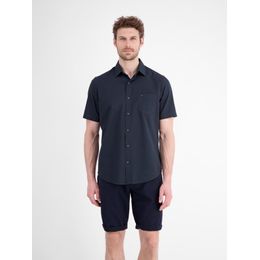 Kurzarmhemd Lerros "L&auml;ssiges Kurzarmhemd aus Baumwolle mit Streifenstruktur", Herren, Gr. L, Normalgr&ouml;&szlig;en, classic navy, 100% Baumwolle, Hemden